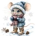 16 Cute Mouse Clipart, Snow Clipart, Snowflake Clipart, Winter Clipart ...