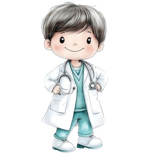 16 Cute Doctor Boy Clipart, Cute Male Doctor, Doctor Clipart, Hospital ...