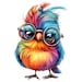 14 Colorful Bird Clipart, Cute Bird, Rainbow Clipart, Cartoon Bird ...