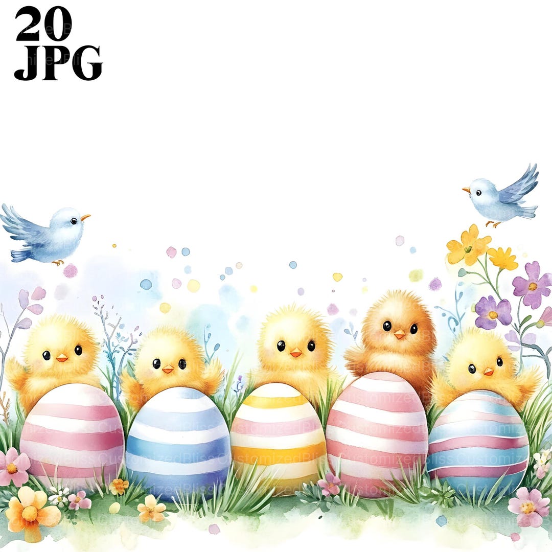 20 Easter Borders Watercolor Clipart, Easter Frames, Watercolor Borders ...