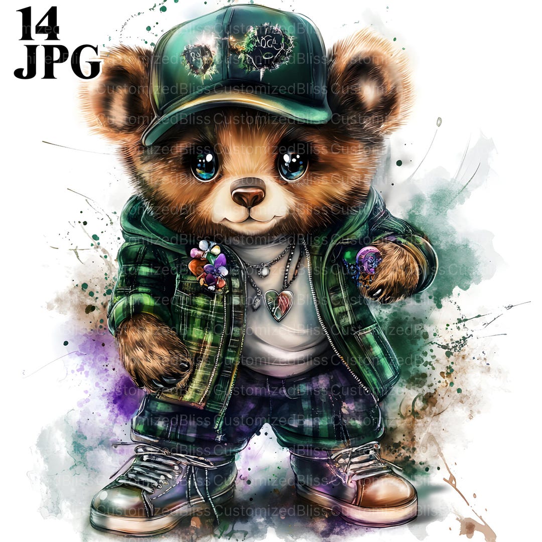 14 Cool Bear Clipart, Urban Teddy, Graffiti Teddy, High Quality Jpgs ...