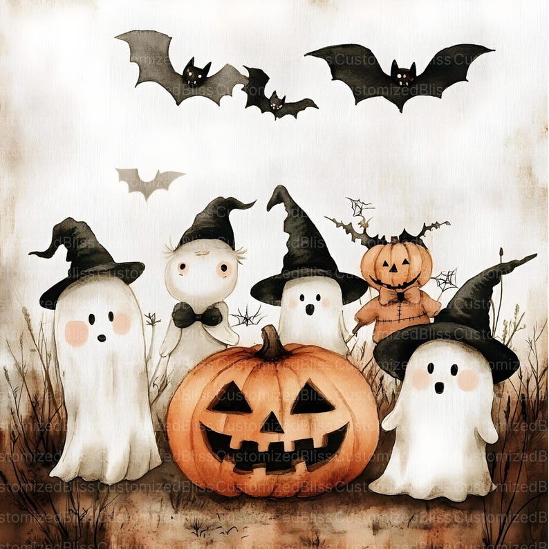 20 Cute and Spooky Halloween Monsters Clipart, High Quality Jpgs ...