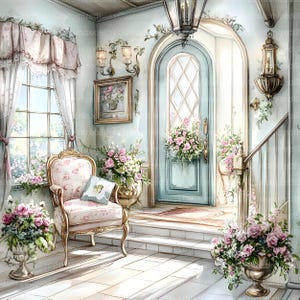 Clip art de entrada victoriana, 20 archivos JPG de alta calidad, Shabby ...