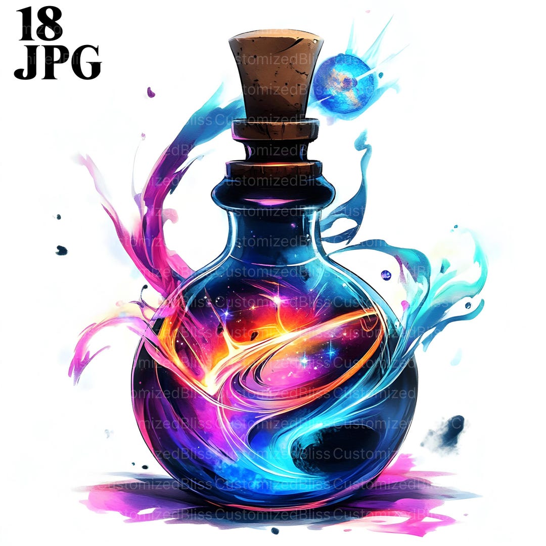 18 Magical Potion Clipart, Rainbow Potion, Magic Potion, Fantasy Potion ...