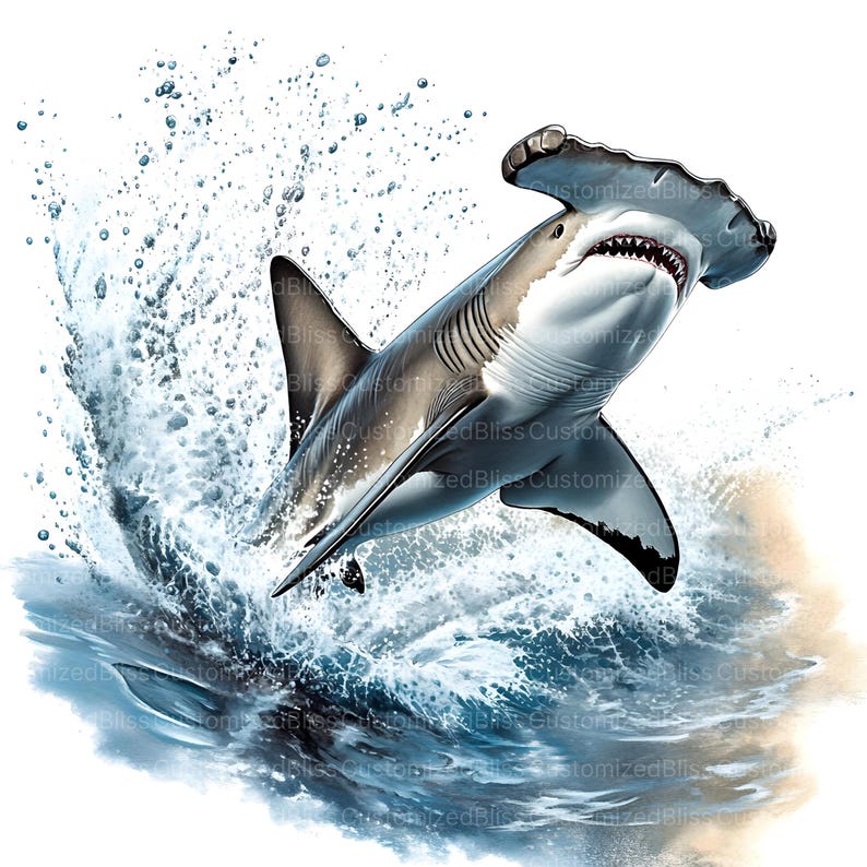 13 Hammerhead Shark Clipart Bundle, Shark Clipart, Sea Life Clipart ...