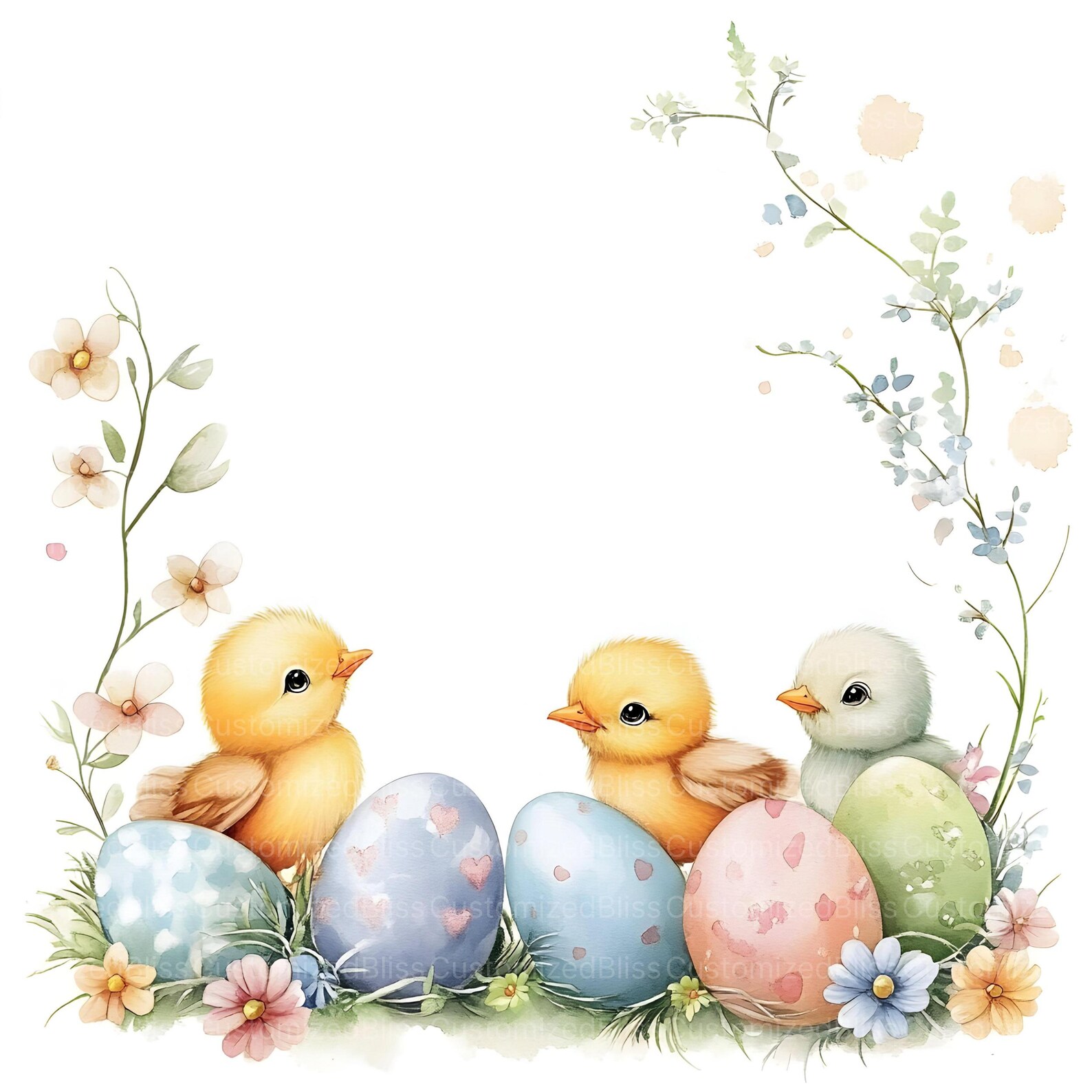 20 Easter Borders Clipart, Easter Frames, Chick Clipart, Easter Eggs ...