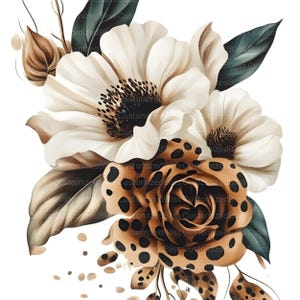 16 Leopard Flowers Clipart, Watercolor Flower Clip Art, Clipart Flowers ...