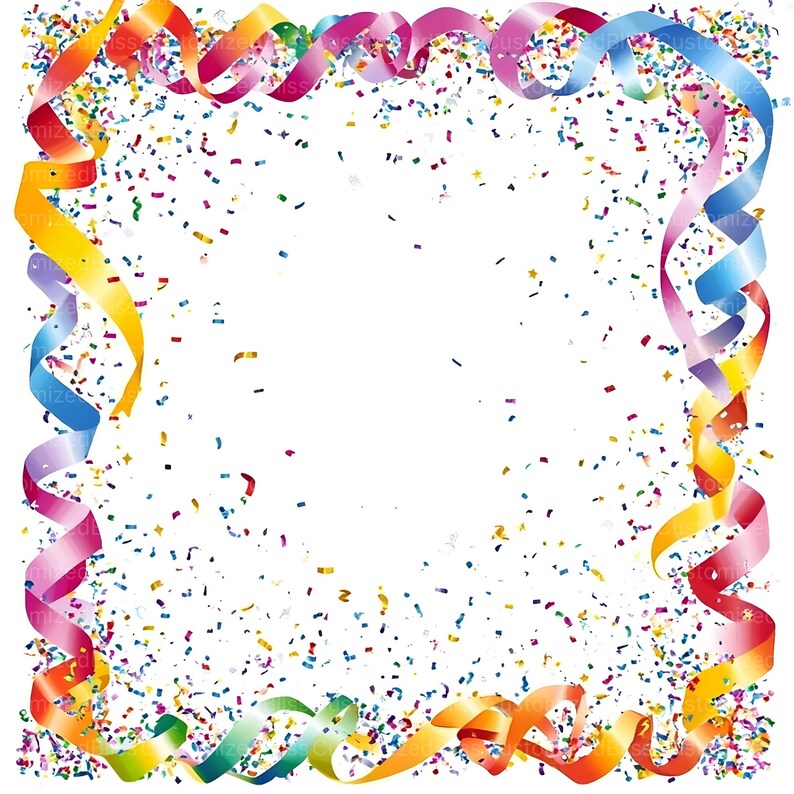 20 Confetti Frame Clipart, Colorful Confetti Border Images, High ...