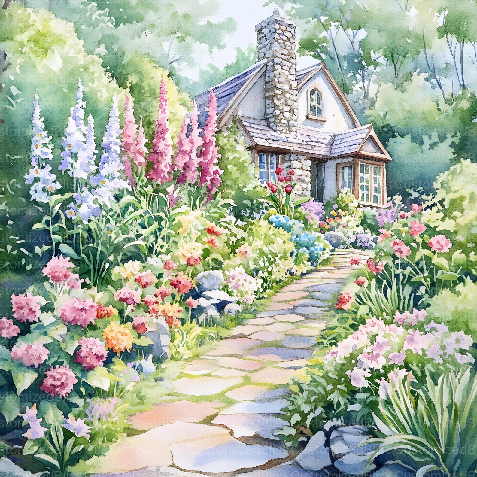 20 Summer Garden Clipart, Spring Garden, Garden Print, High Quality ...