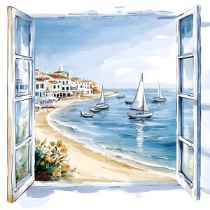 20 Window to Beach View Clipart, Beach Clipart, High Quality JPG ...