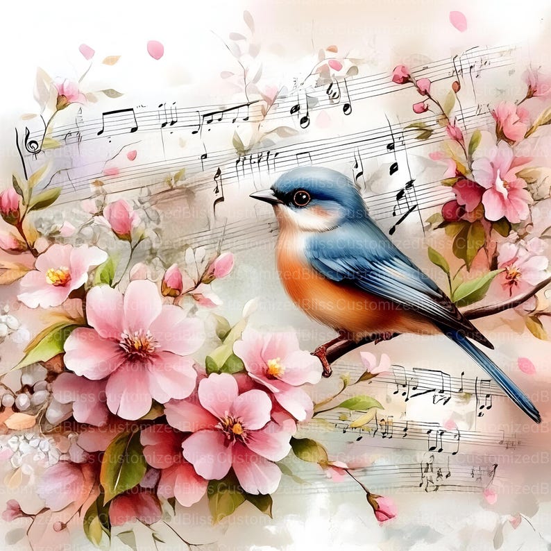 Songbirds Clip Art, 20 High Res Watercolor Jpgs for Junk Journaling ...