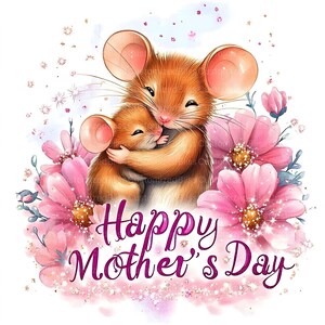 10 Cute Happy Mothers Day Clipart, Mouse Clipart, Mother Clipart, High ...