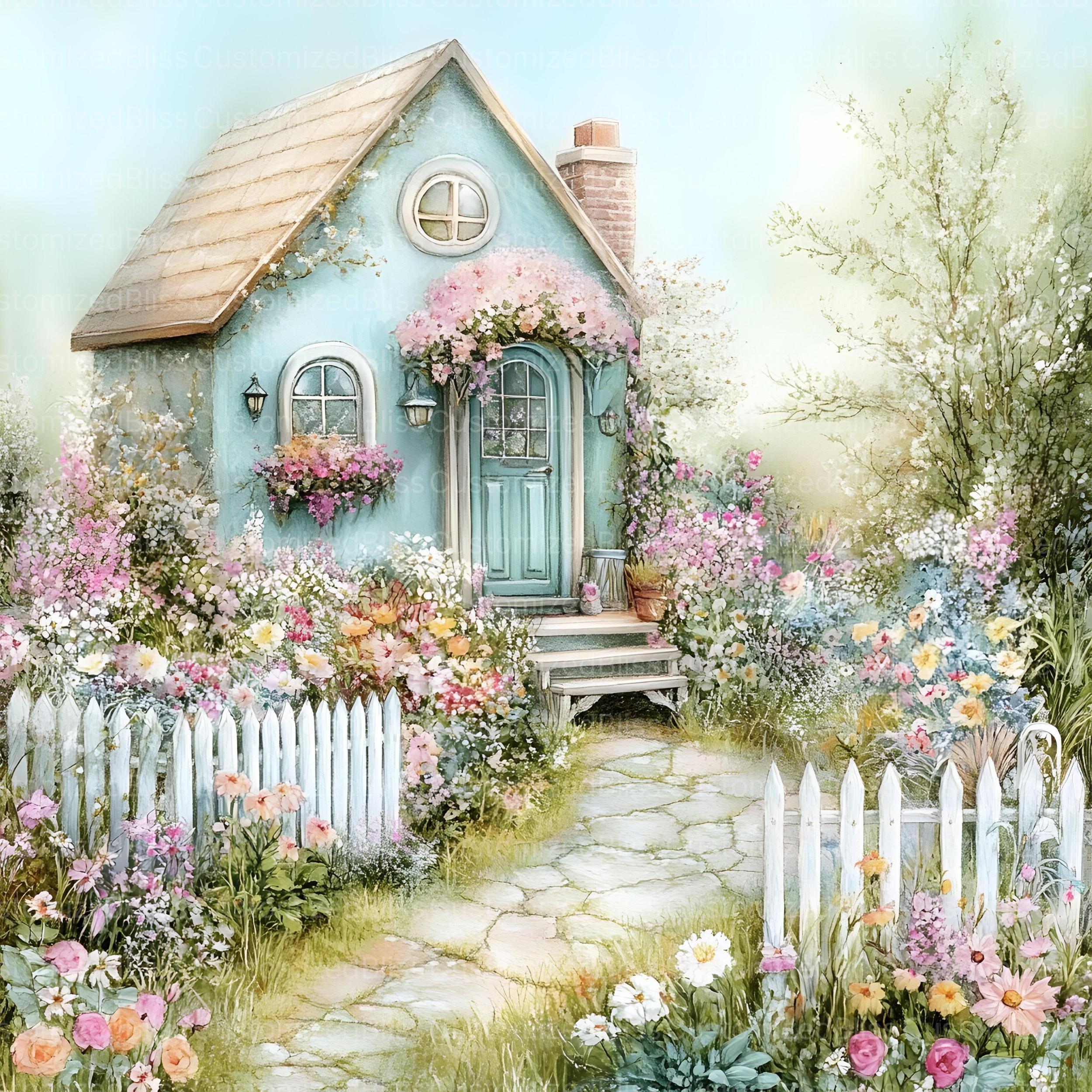 Shabby Chic Spring Garden Clip Art, 20 High Res Watercolor Jpgs for ...