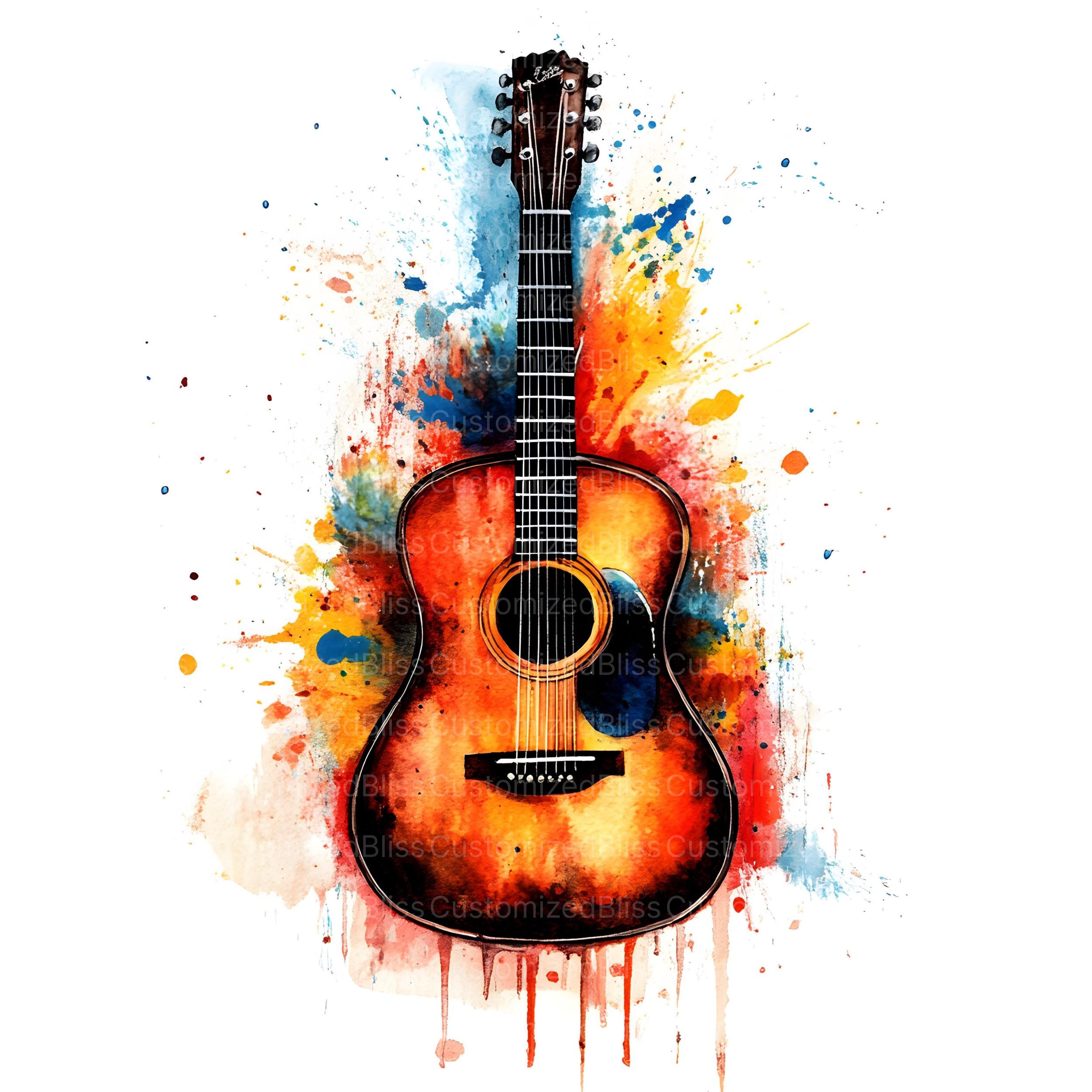 19 Colorful Guitar Clipart Bundle, Music Clipart, Musical Instrument ...