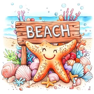 20 Starfish Clipart, Beach Clipart, Watercolor Starfish, High Quality ...