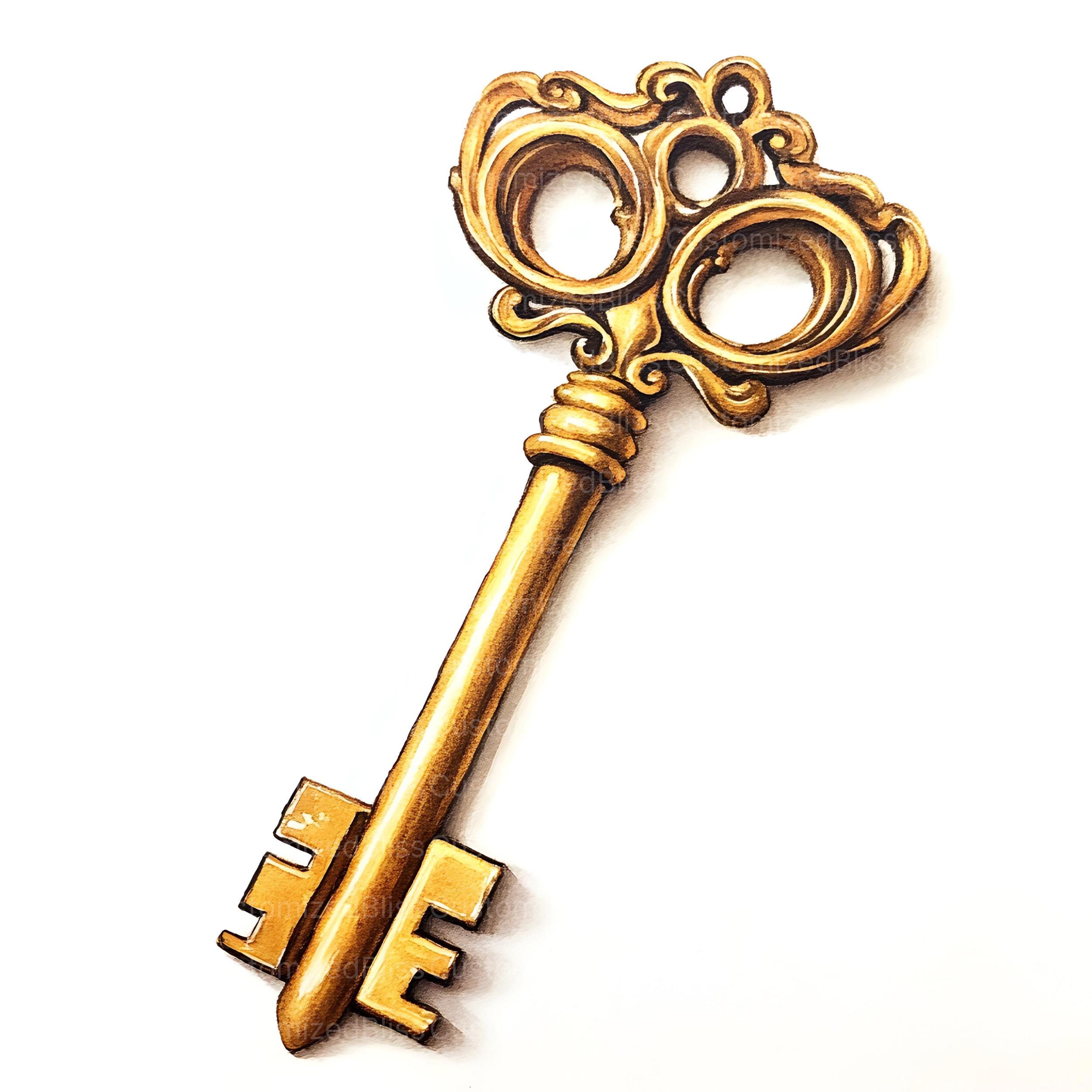 18 Vintage Gold Key Clipart, Old Fashioned Keys Images, High Quality ...