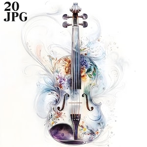 20 Ornate Violin Clipart, Music Clipart, Musical Clipart, Musical ...