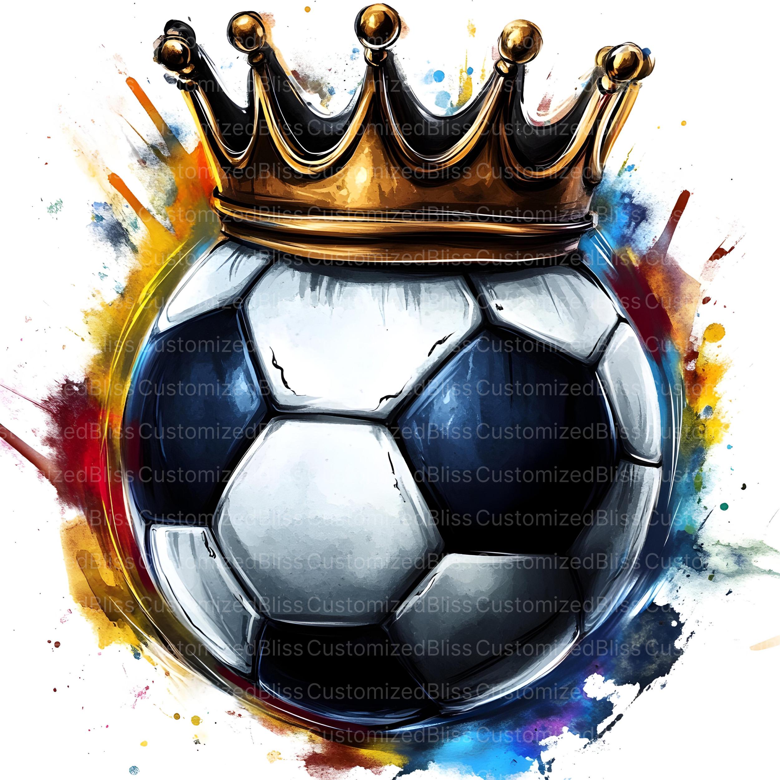 Soccer Ball With Crown Clipart, Soccer Clipart, Football Clipart Bundle ...