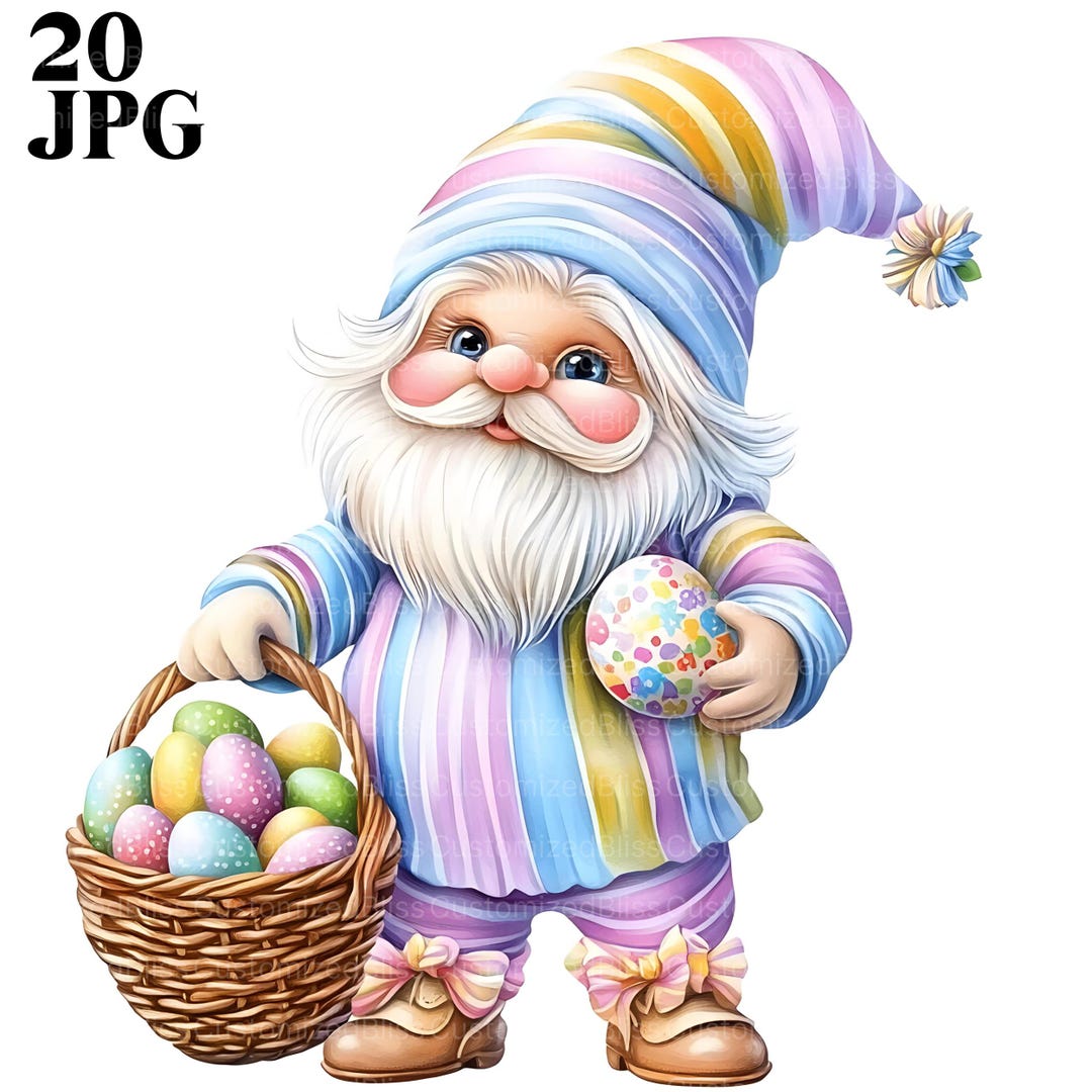 20 Easter Gnome Clipart, Easter Clipart, Easter Eggs Clipart, Spring ...