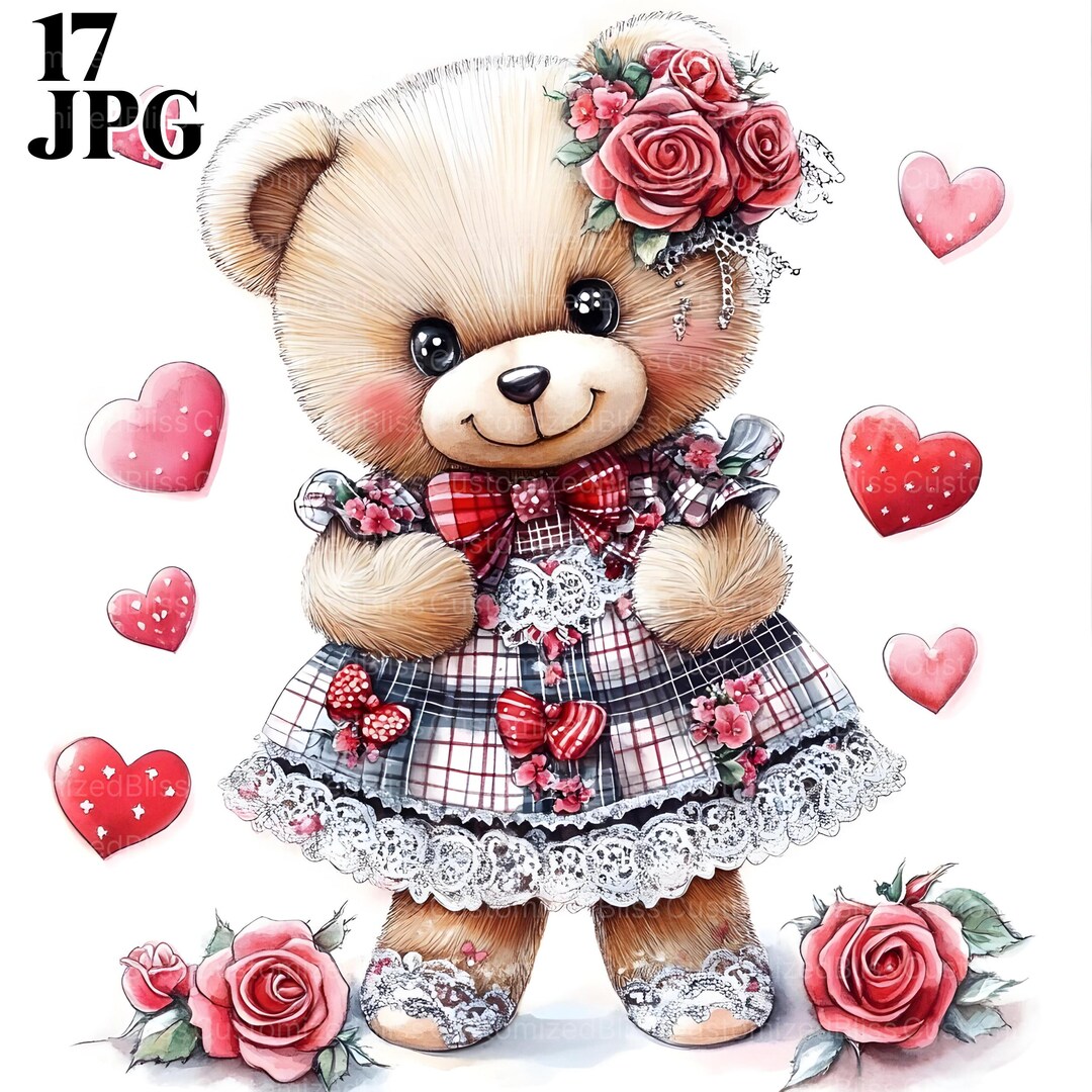 17 Teddy Bear Clipart, Polar Bear Clipart, Spring Clipart, Valentines ...
