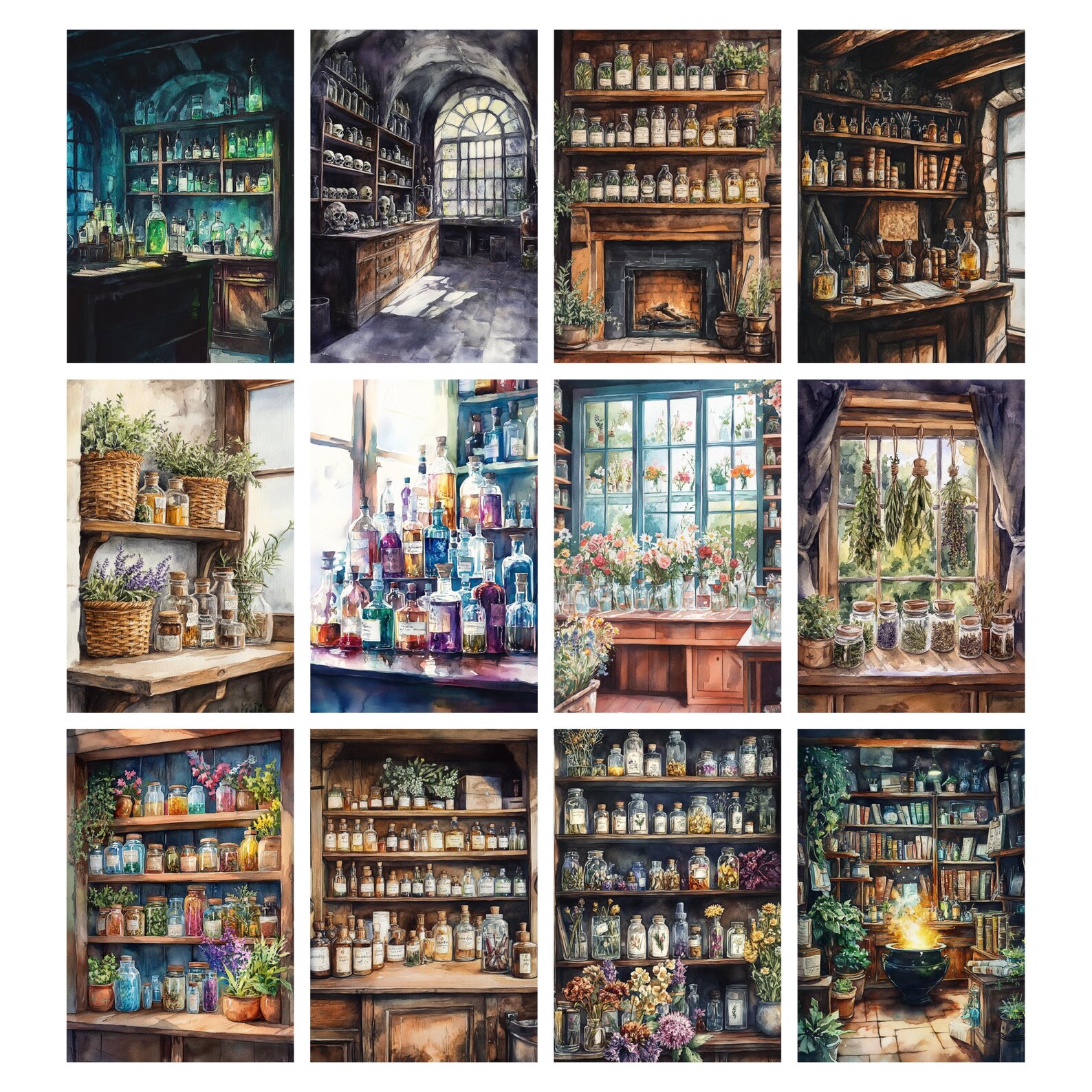 Apothecary Backgrounds, Mystic Potion Junk Journal Pages, Herbal ...
