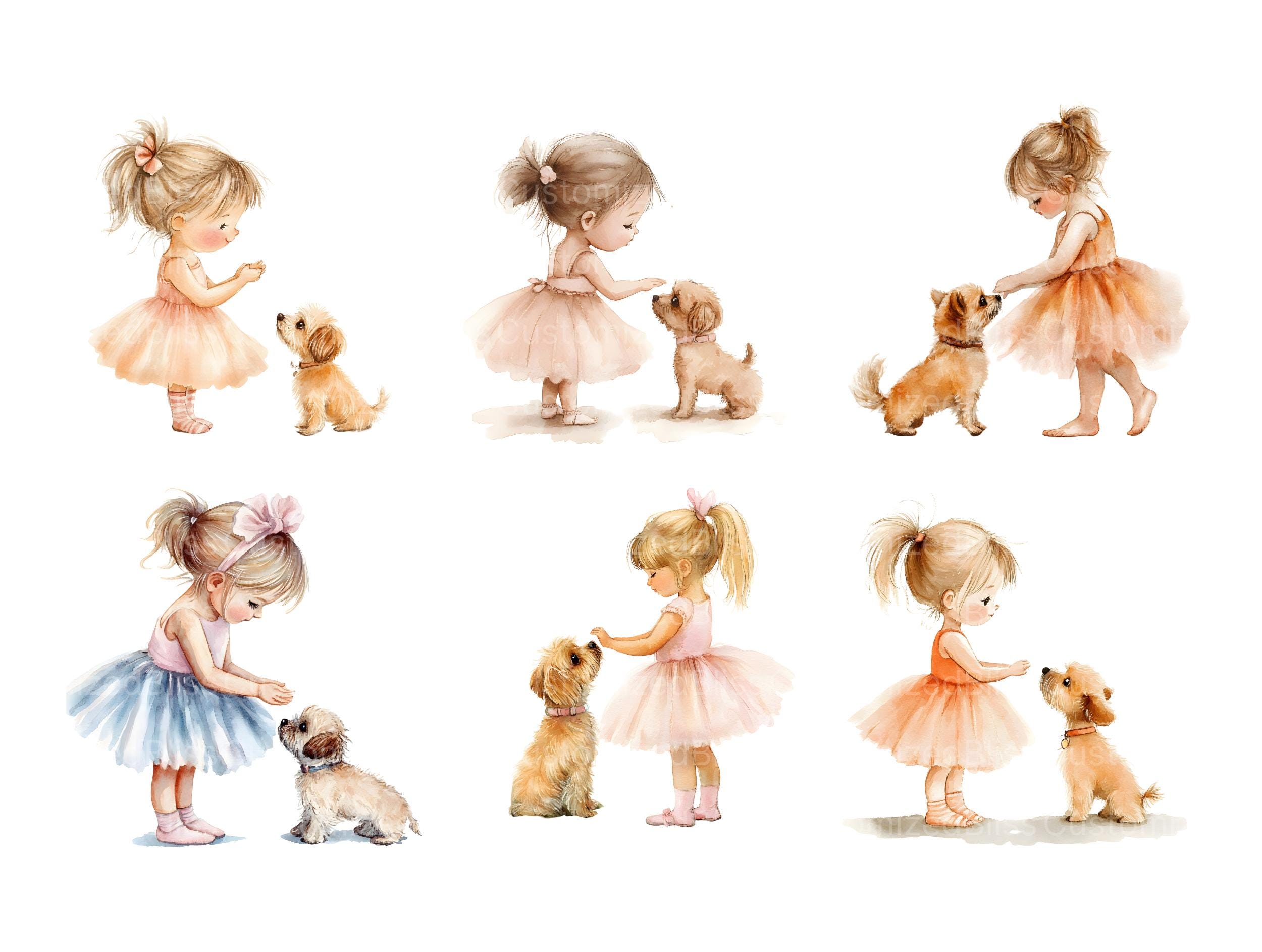 Best Friends Girl With Dog Clipart, Dog PNG, Dog Lover Clipart, Cute ...