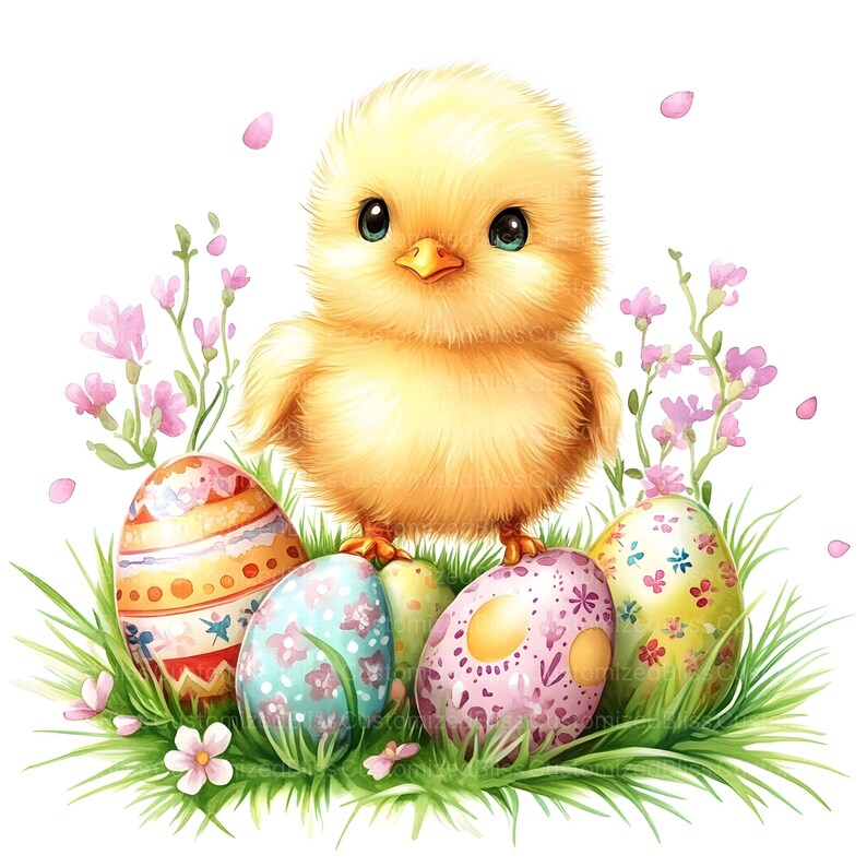 19 Easter Chicks Clipart, Easter Eggs Clipart, Easter Clipart, High ...