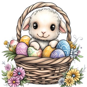 18 Easter Clipart, Easter Lamb, Sheep Clipart, Easter Eggs Clipart ...