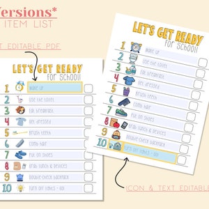 School Routine Chart Printable Checklist for Kids Morning - Etsy