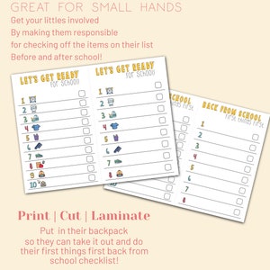 School Routine Chart Printable Checklist for Kids, Morning Routine ...