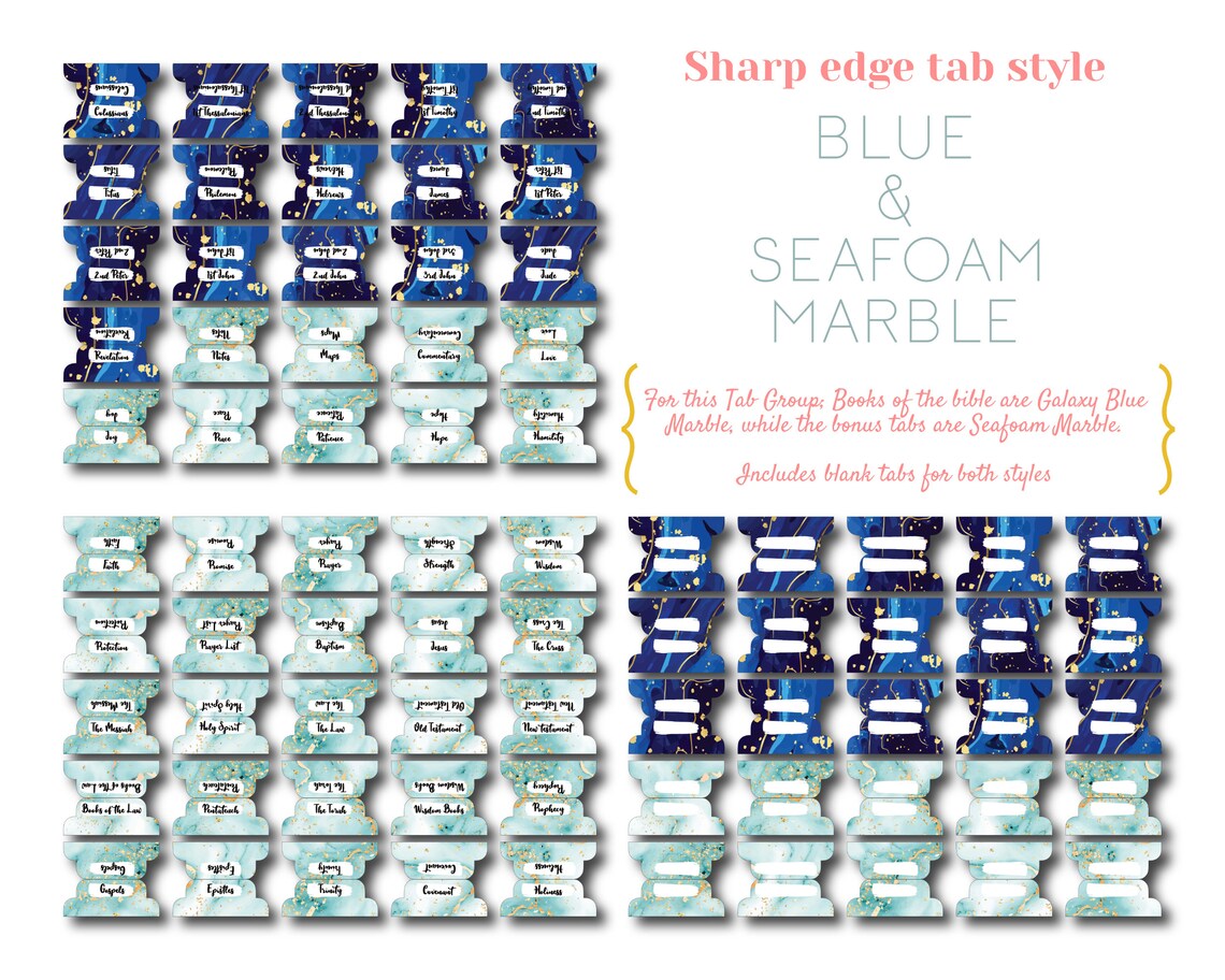 Double Sided Printable Bible Tabs for Bible Journaling and - Etsy
