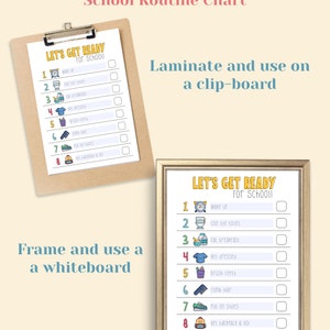 School Routine Chart Printable Checklist for Kids, Morning Routine ...