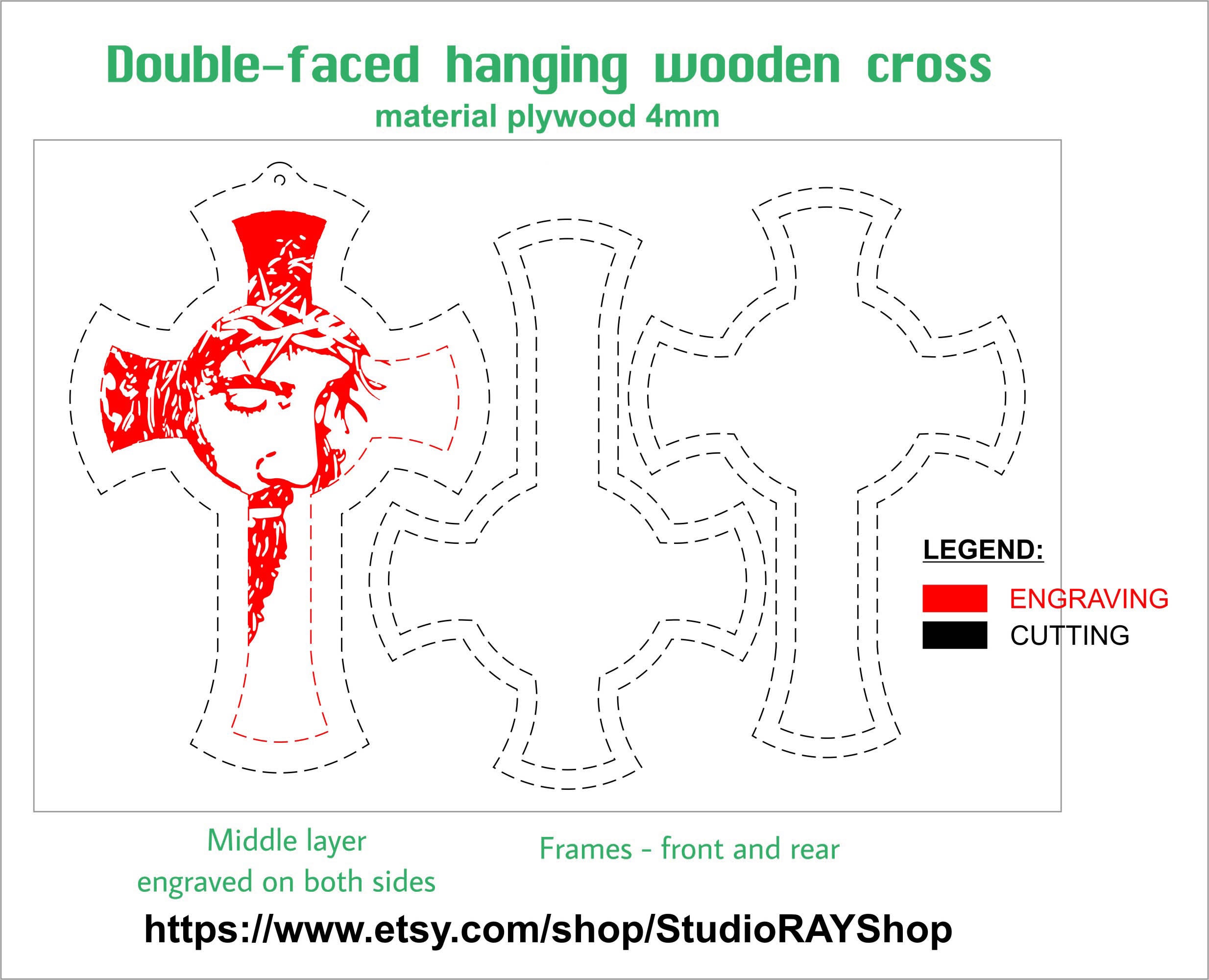 Wooden Cross Digital Files for Laser Cutting - Etsy