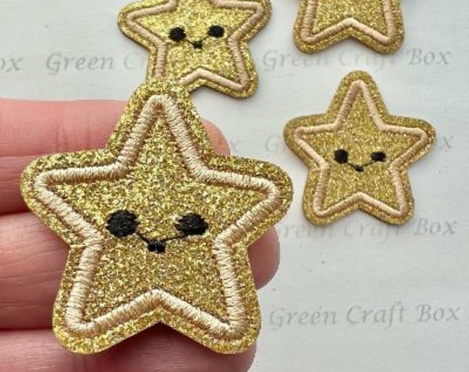 Gold Star Iron-on Patch, Gold Star Applique, Clothes Repair Patch, Kids ...
