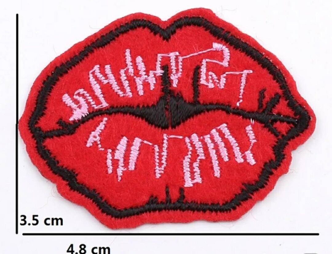Red Lips Iron-on Patch, Embroidered Lips Applique, Decorative Clothes ...