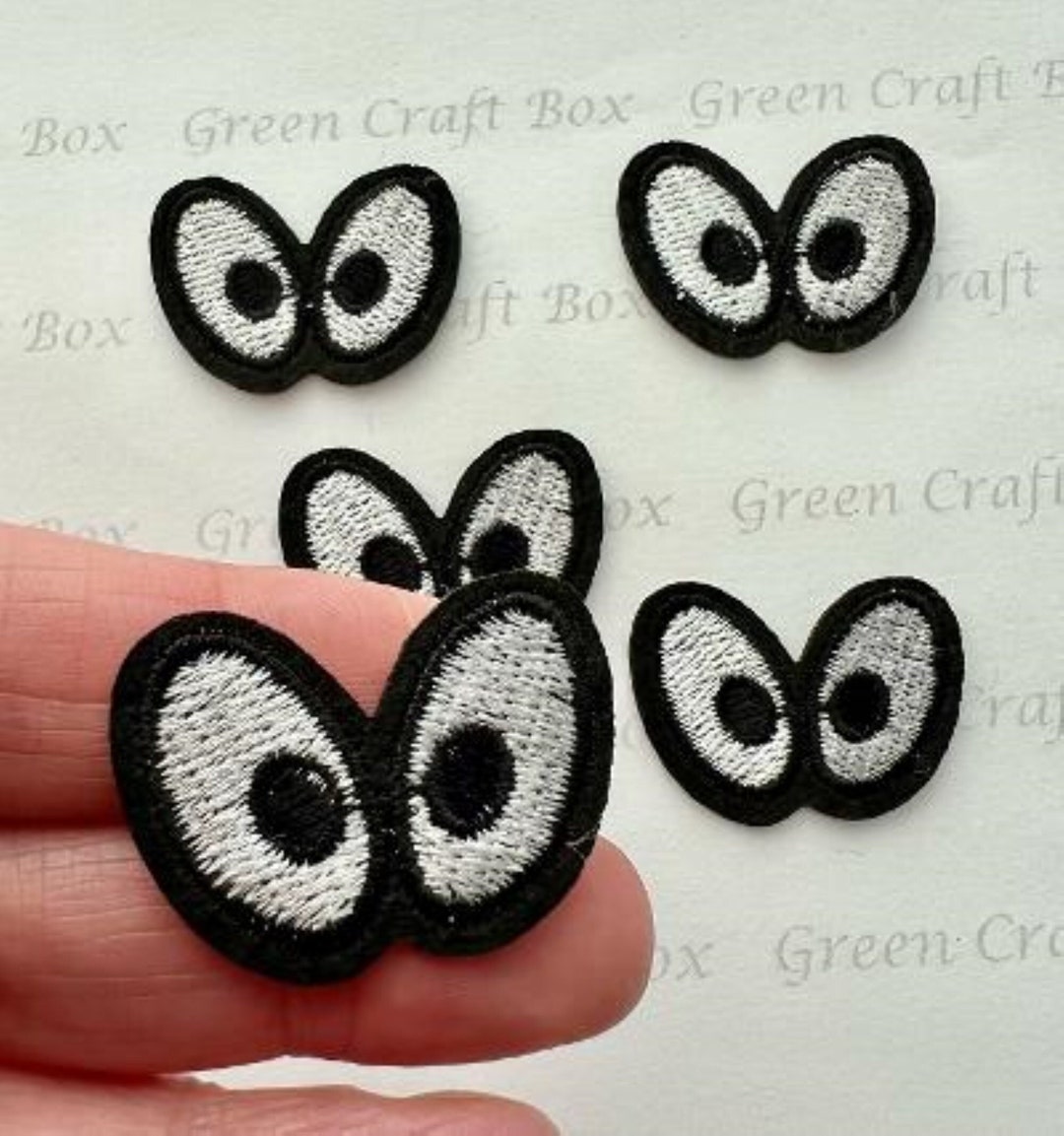 2 Pairs, Fabric Eyes Iron-on Patch, Embroidered Fabric Eyes, Soft Toy ...