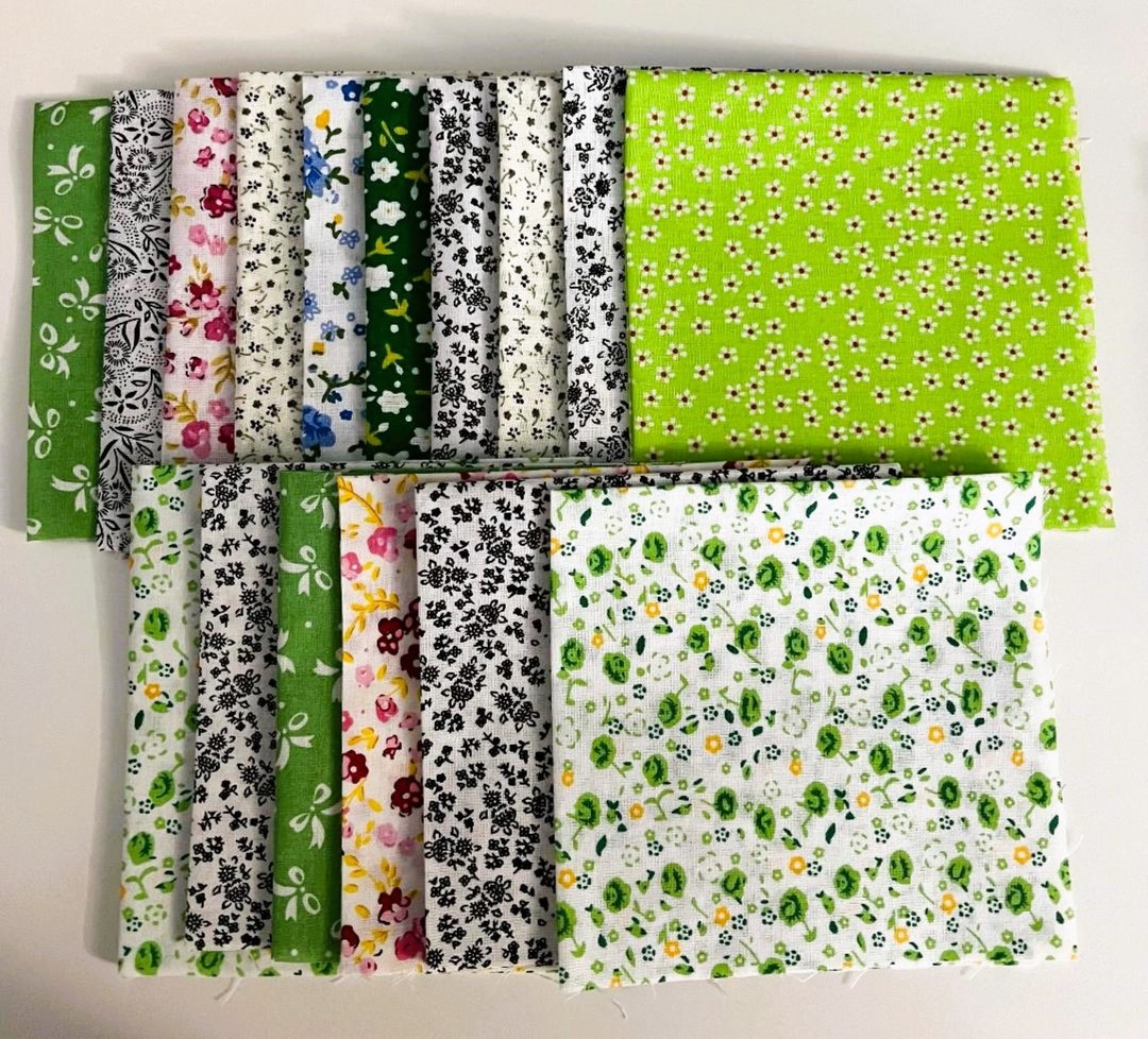 16 X Cotton Fabric, Fabric Squares, Craft Material, Floral Fabric - Etsy