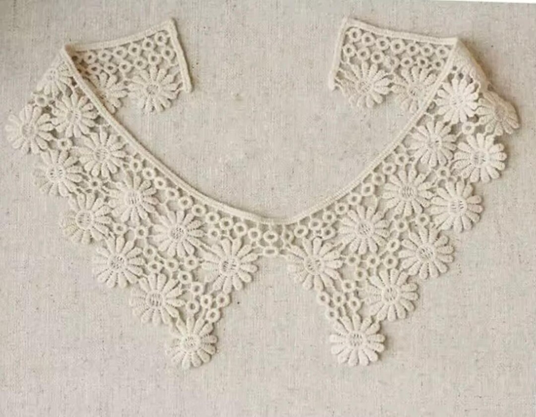 Cream Lace Collar, Fake Collar, False Sew on Collar, Trimmings - Etsy