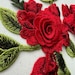 Large 3D Embroidered Red Flower Applique, Sew-on Applique, Red Rose ...