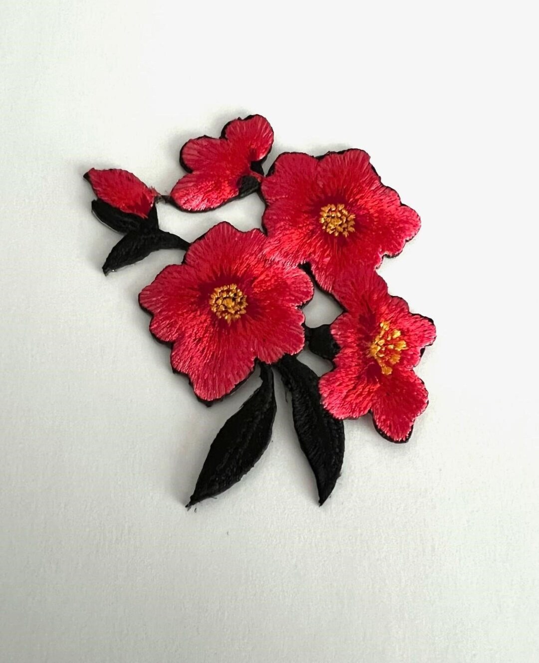Pink Cherry Blossom Iron-on Patch, Embroidered Flower Applique ...