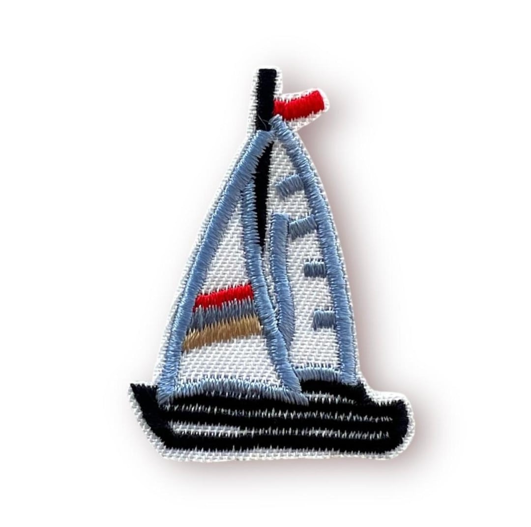 Sailing Boat Iron-on Patch: Embroidered Nautical Applique - Etsy