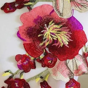 Large Embroidered Flower Applique, Sew-on Applique, Embroidery Flowers ...