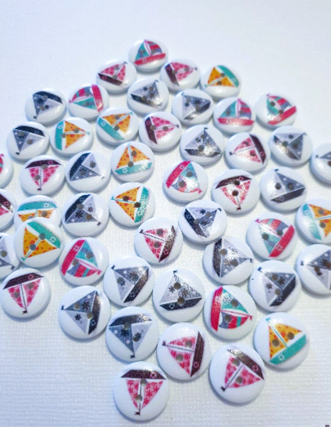 10 X 15mm Wood Buttons, Sailing Boat Buttons, Round Buttons - Etsy UK