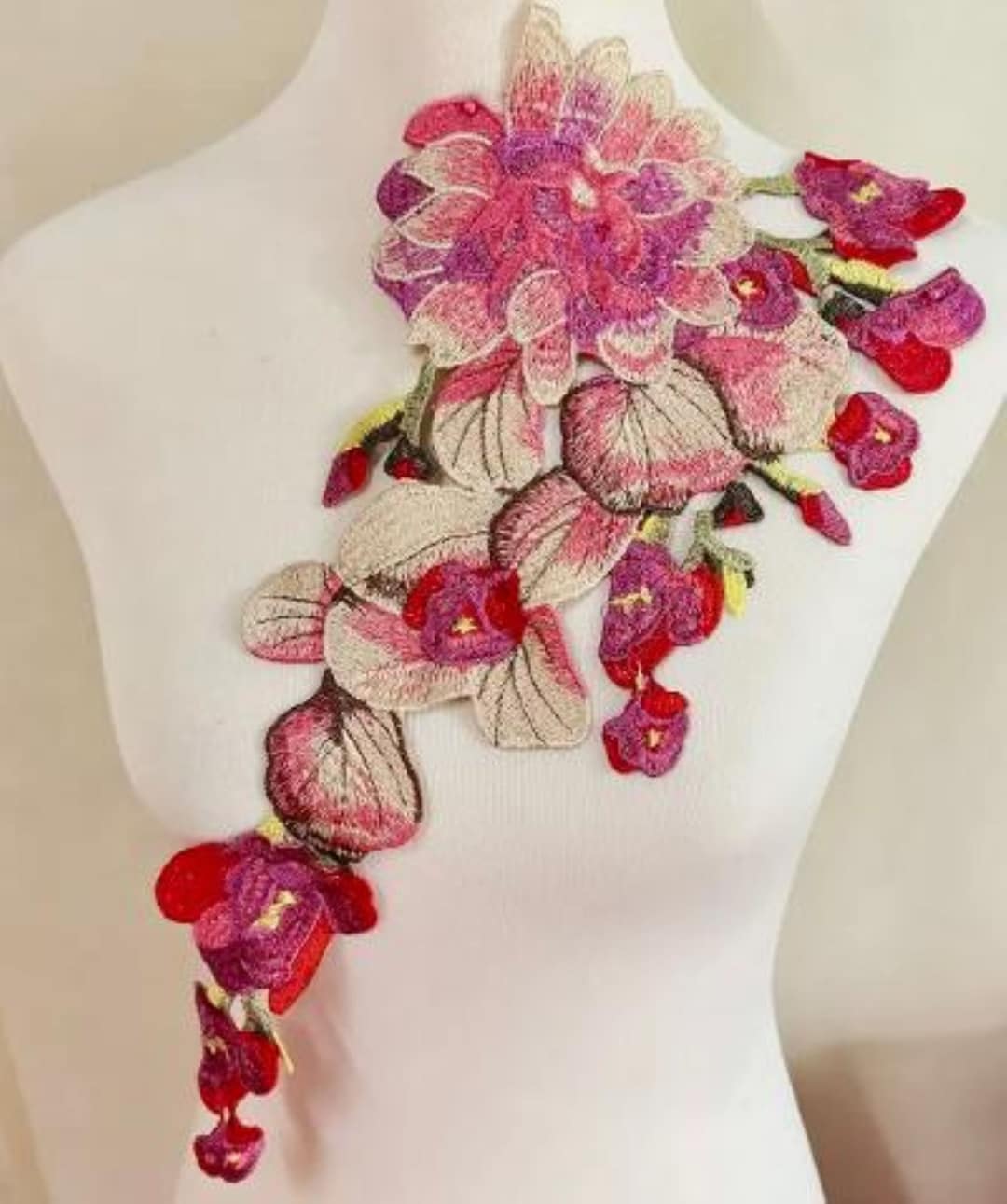 Large Embroidered Flower Applique, Sew-on Applique, Embroidery Flowers ...