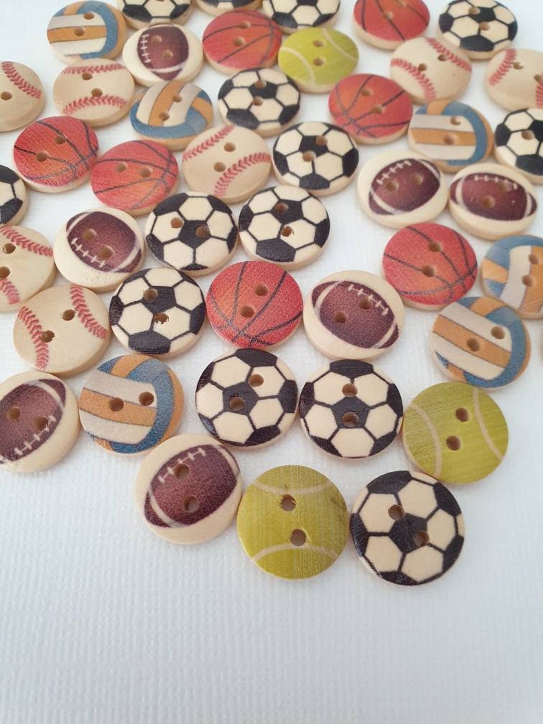 10 X Wood Football Buttons 15mm Buttons Natural Wood - Etsy