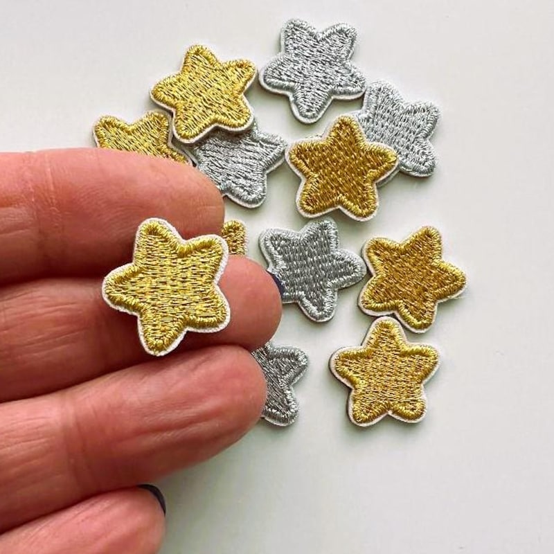 Embroidered Star Patches Gold - Etsy