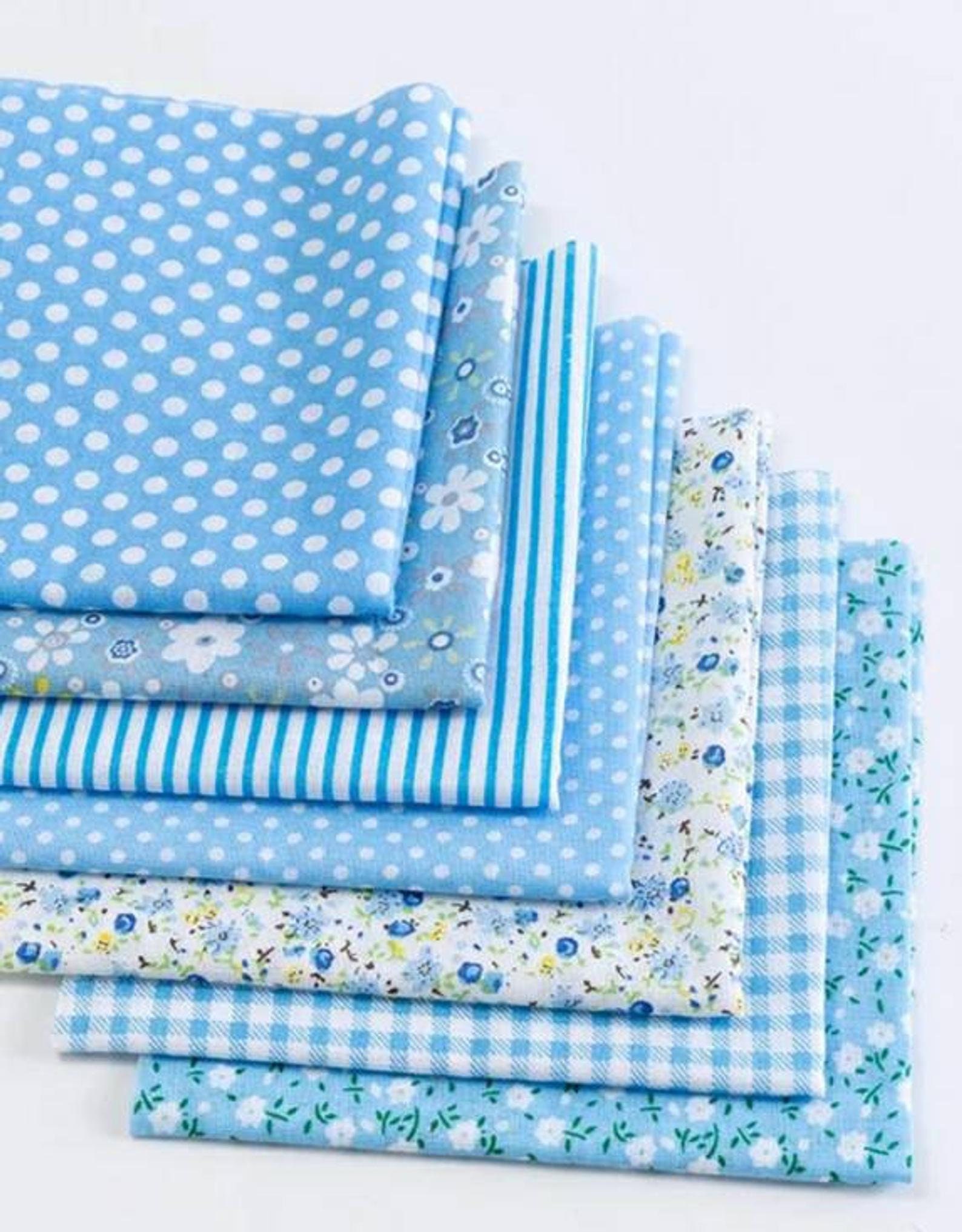 7 piece Fabric Bundle Blue & White Layer Cake Bundle 100% | Etsy