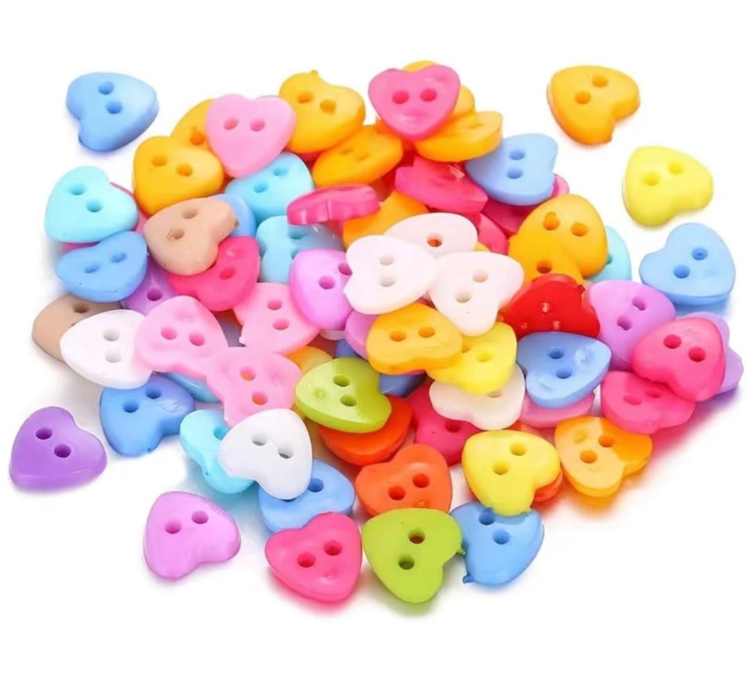 Pack 24, Heart Shape Buttons, 12mm Buttons, Craft Buttons - Etsy
