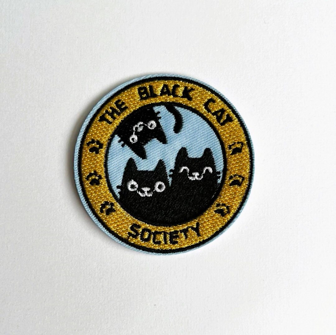 Black Cat Iron-on Patch, Fabric Patches, Logo Patch, Clothes Patches - Etsy