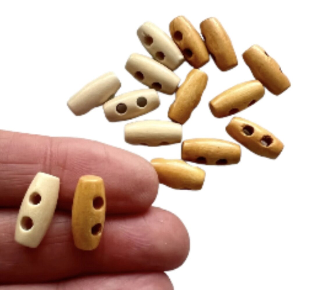 Barrel Toggle Buttons for Dolls & Toy Clothes, 15mm X 7mm Toggle ...